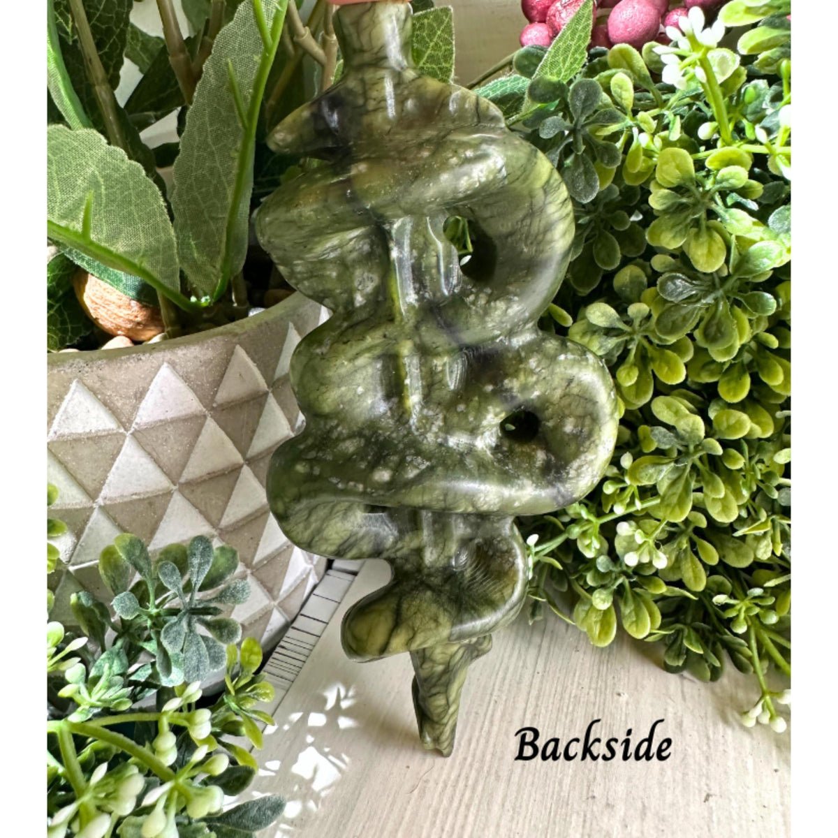Genuine Green Jade Snake Carving With Dagger – Crystal Heart Journeys